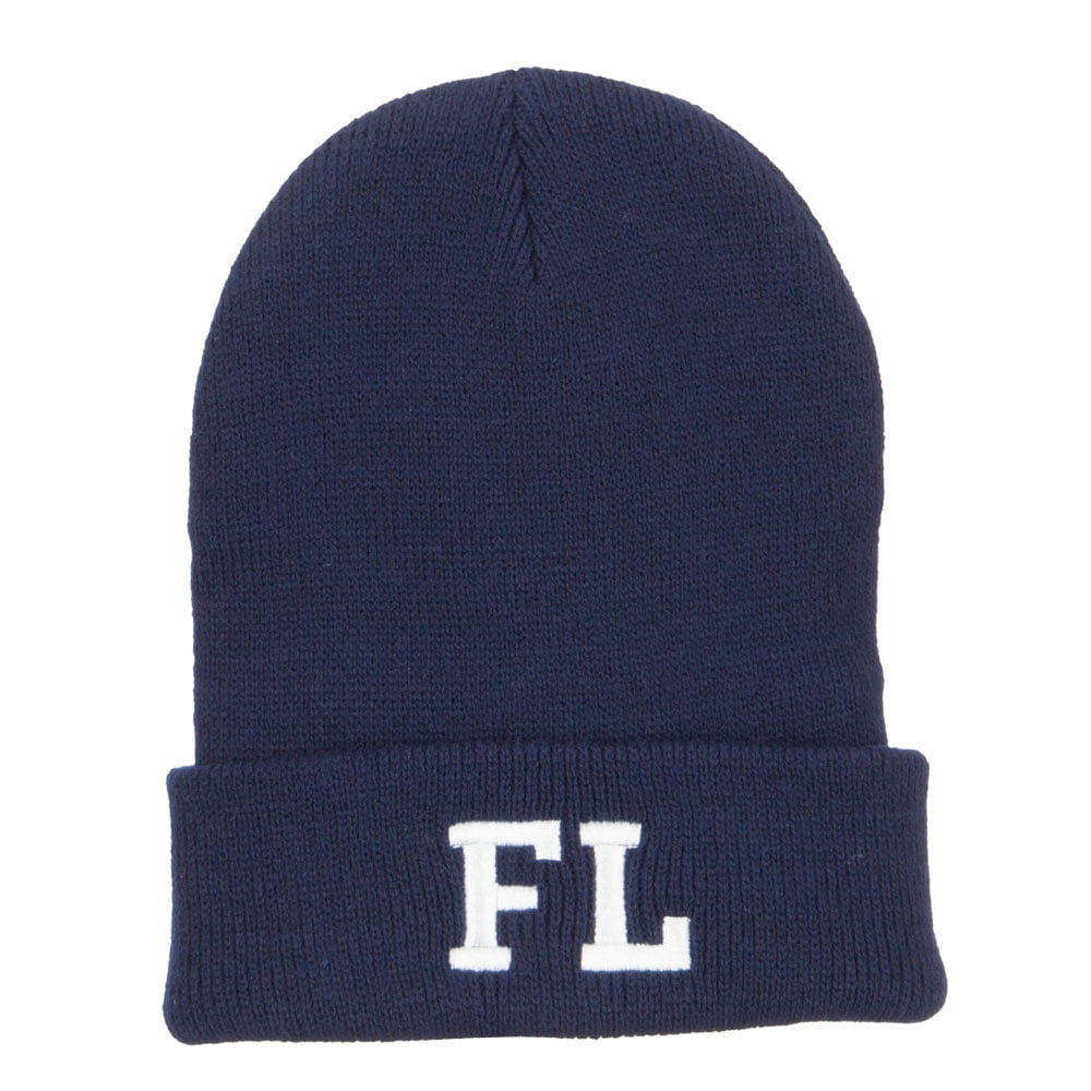 FL Florida State Embroidered Cuff Beanie - Navy OSFM - Walmart.com