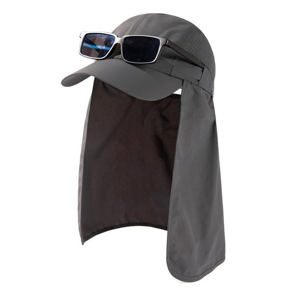 FL Mens Baseball Cap with Neck Flap Sun Hat with Detachable Neck Shade ...