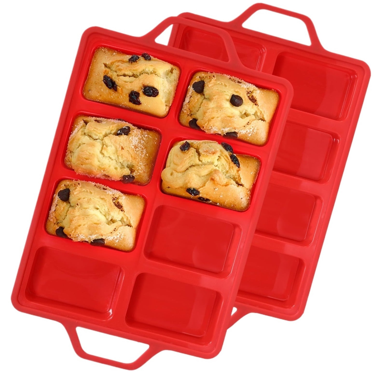 FL Metal reinforced frame silicone mini bread baking tray, 8-cavity non ...