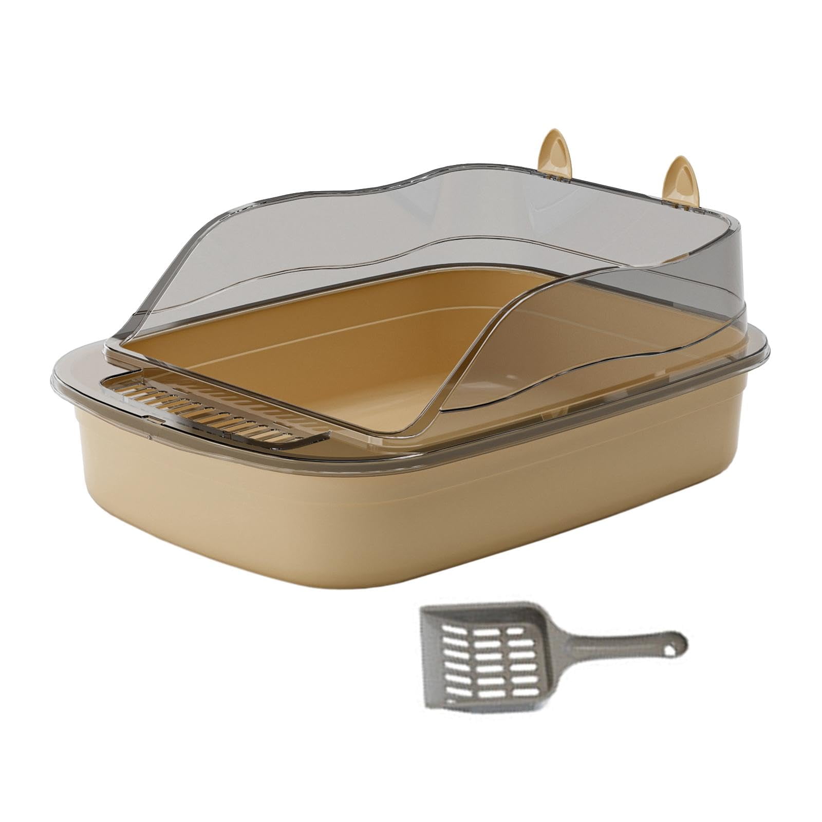 FL Open Cats Litter Box Kitty Litter Pan, Cartoon Appearance, Heighten ...