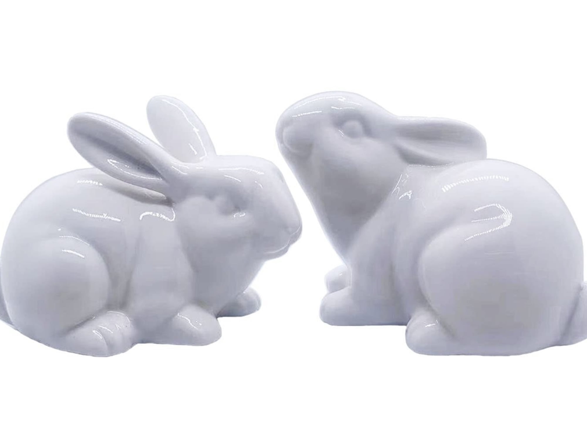 FL Set of 2 Porcelain Bunny Rabbit Statue Figurine Easter Spring ...