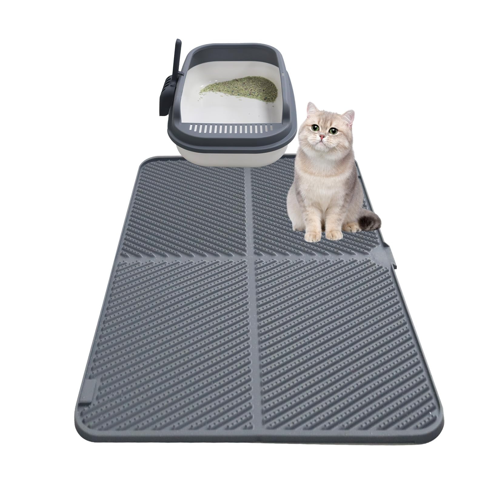 FL Silicone Cat Litter Mat,Extra Large Litter Trapping Mat,Waterproof ...