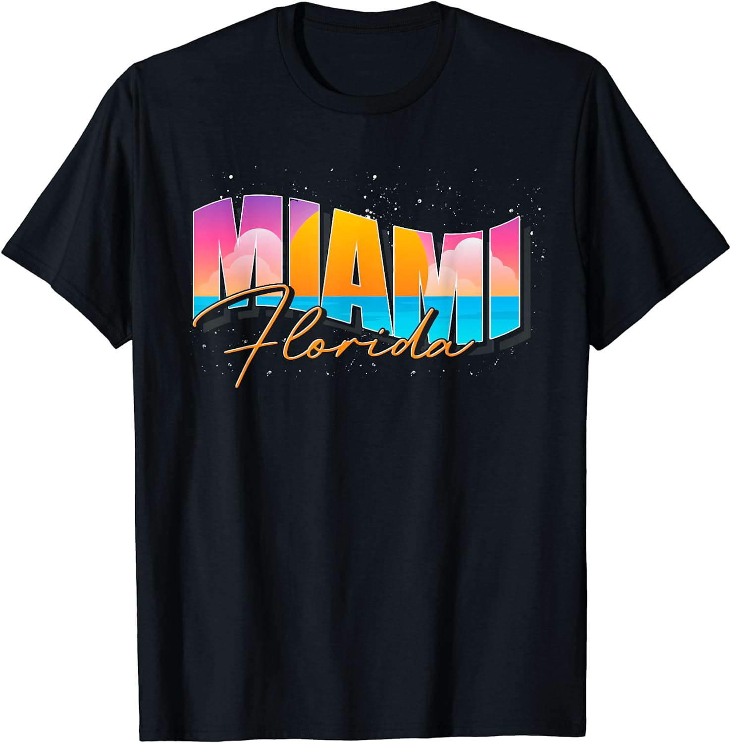 FL State Summer Vacation Tropical South Beach Miami Florida T-Shirt ...