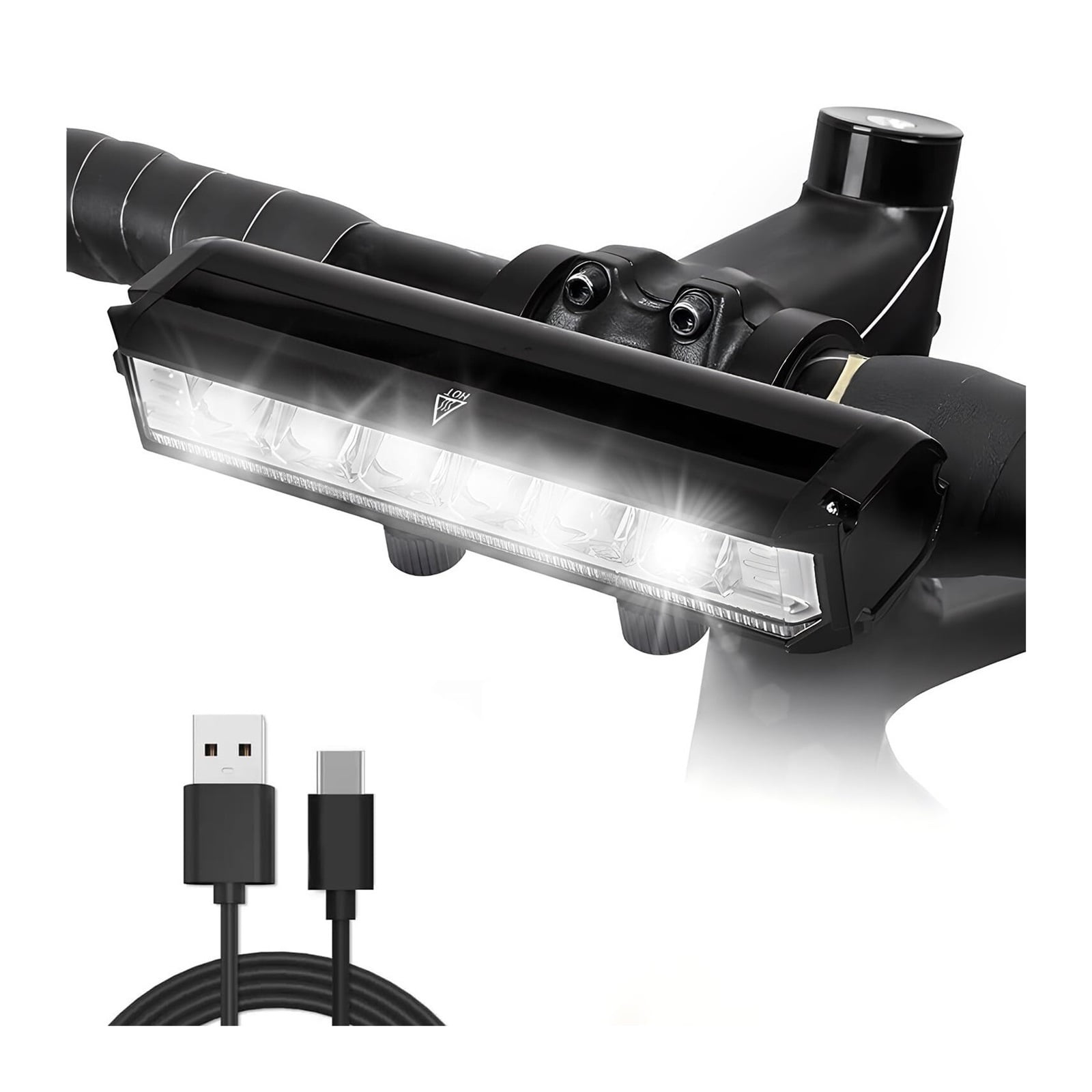 FL Super Bright LED Bike Light, 1400 Lumen USB Rechargeable Bicycle ...