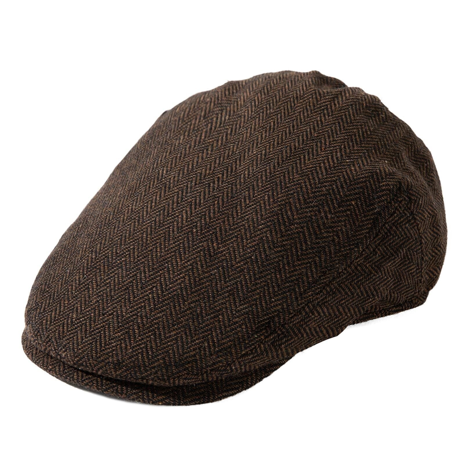 FL Tweed Flat Ivy Cap for Men Newsboy Hats for Big Heads Gatsby Driver ...
