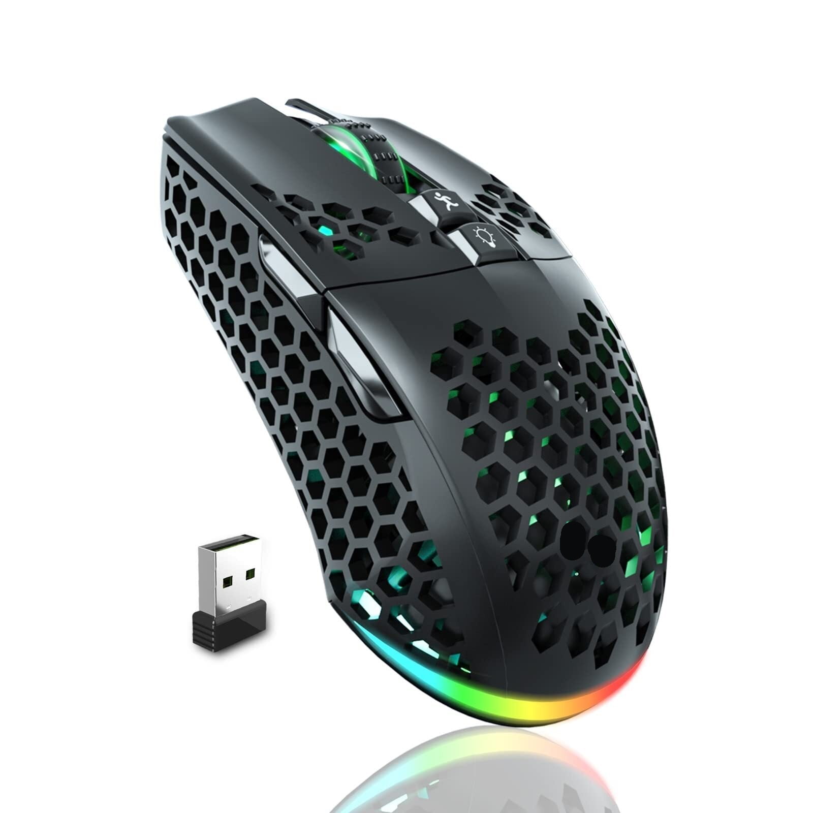 FL White Wireless Gaming Mouse,8000 DPI Tri-Modes BT5.1/Type-C Wired/2 ...