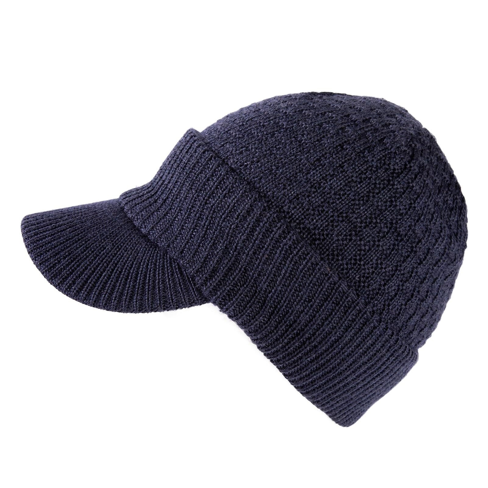 FL Winter Hats with Brim for Men Women - Merino Wool Beanie Knit ...