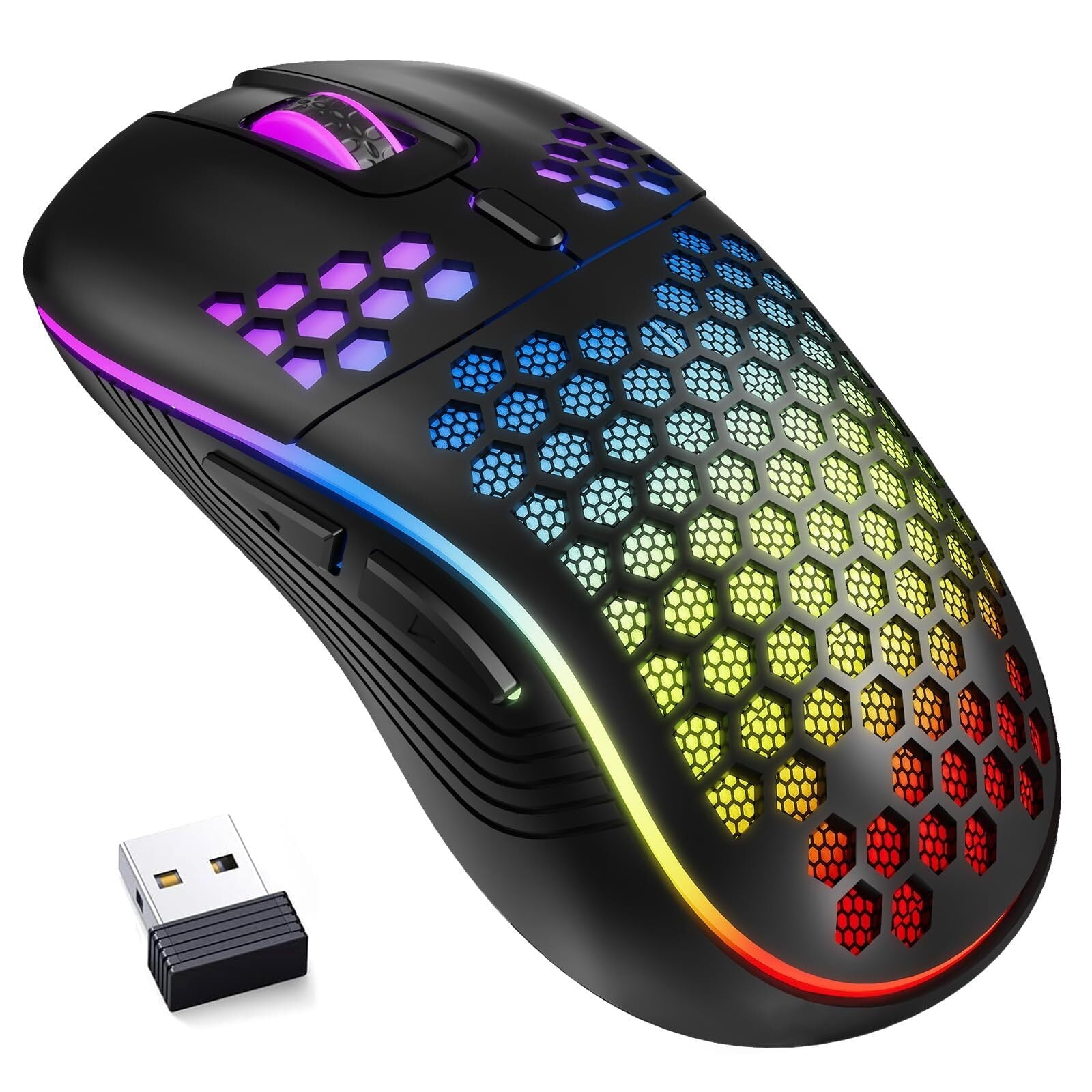FL Wireless Gaming Mouse 2.4G USB Cordless Mouse RGB Rechargeable PC ...
