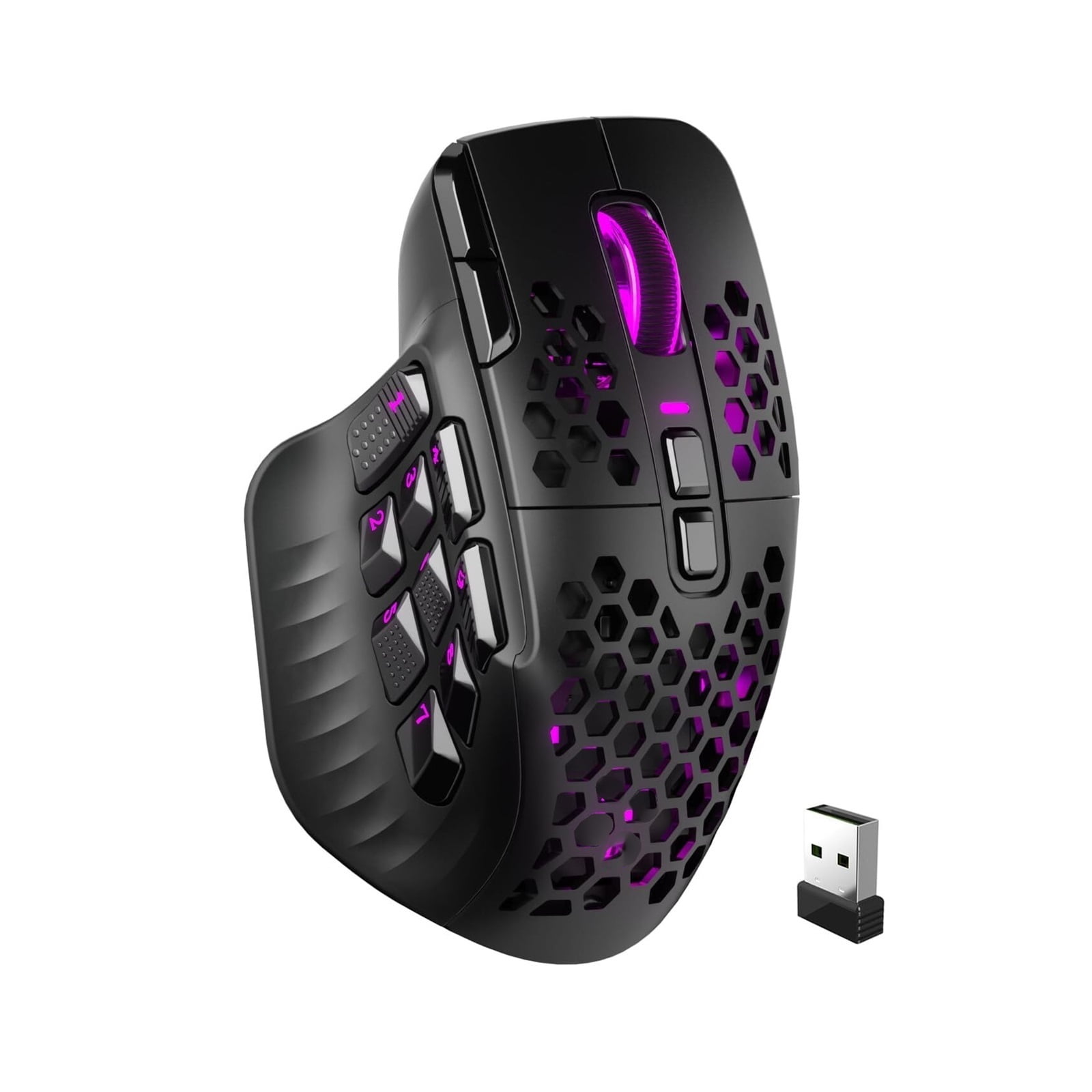 FL Wireless Gaming Mouse with 9 Side Buttons,24000 DPI,Triple Connectivity (2.4G/BT5.0/Wired ...