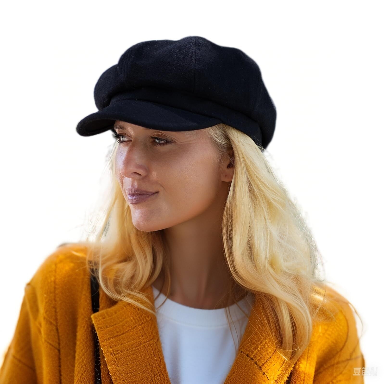 FL Womens Merino Wool Visor Beret Newsboy Cabbie Cap Winter Hats with ...
