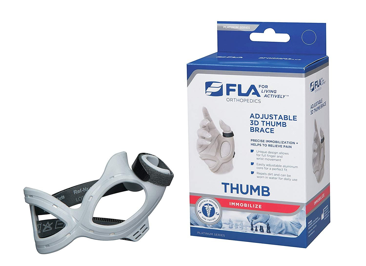 FLA Adjustable 3D Thumb Brace Low Profile Plastic Right Thumb Brace ...