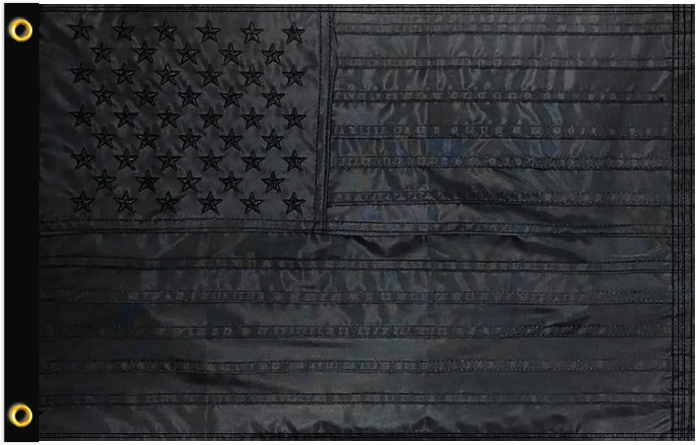 FLAGWIN Black American Flag 12x18, Embroidered All Black American Flag ...