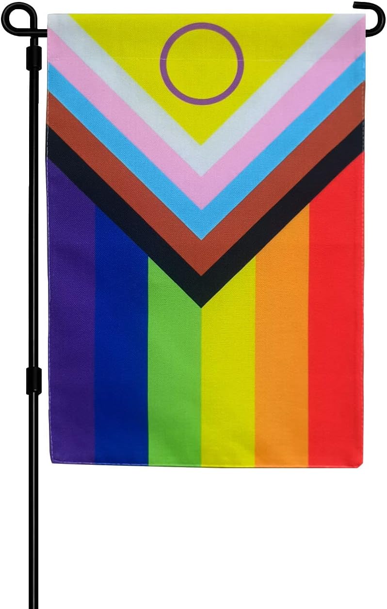 FLAGWIN Garden Progress Pride Flag 12x18 LGBTQ Pride Flag with Vivid ...