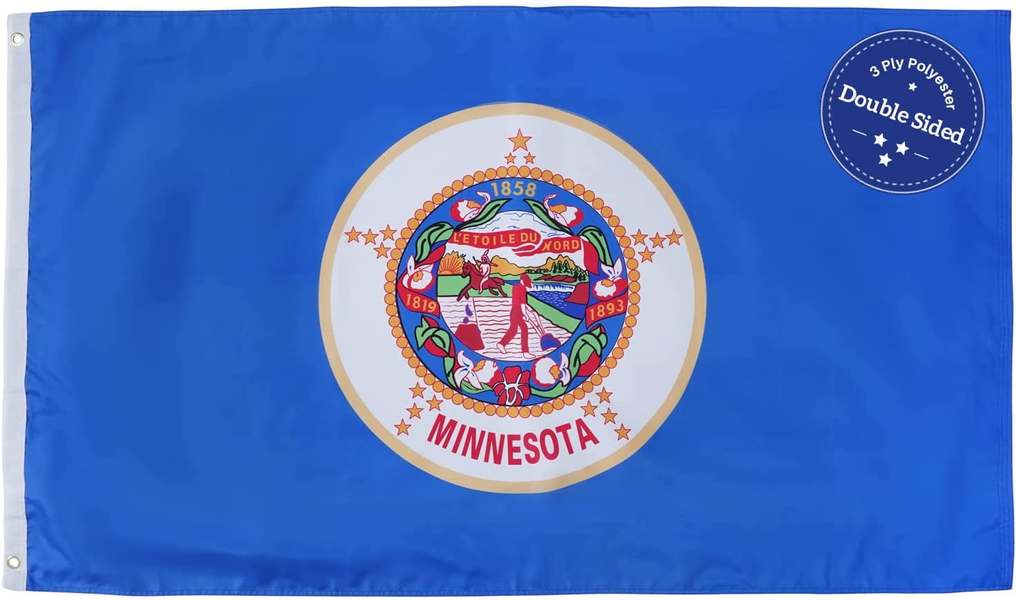 FLAGWIN 3x5 FT Minnesota State Flag - Double Sided 3 Ply Polyester with ...