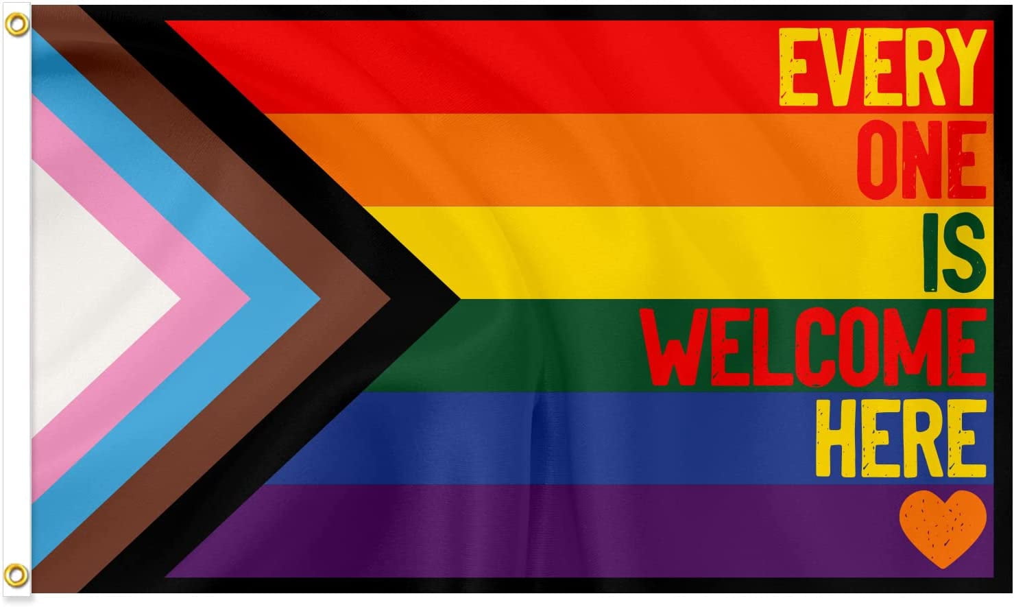 FLAGWIN Pride Flag Outdoor - EVERYONE IS WELCOME HERE LGBTQ Rainbow ...