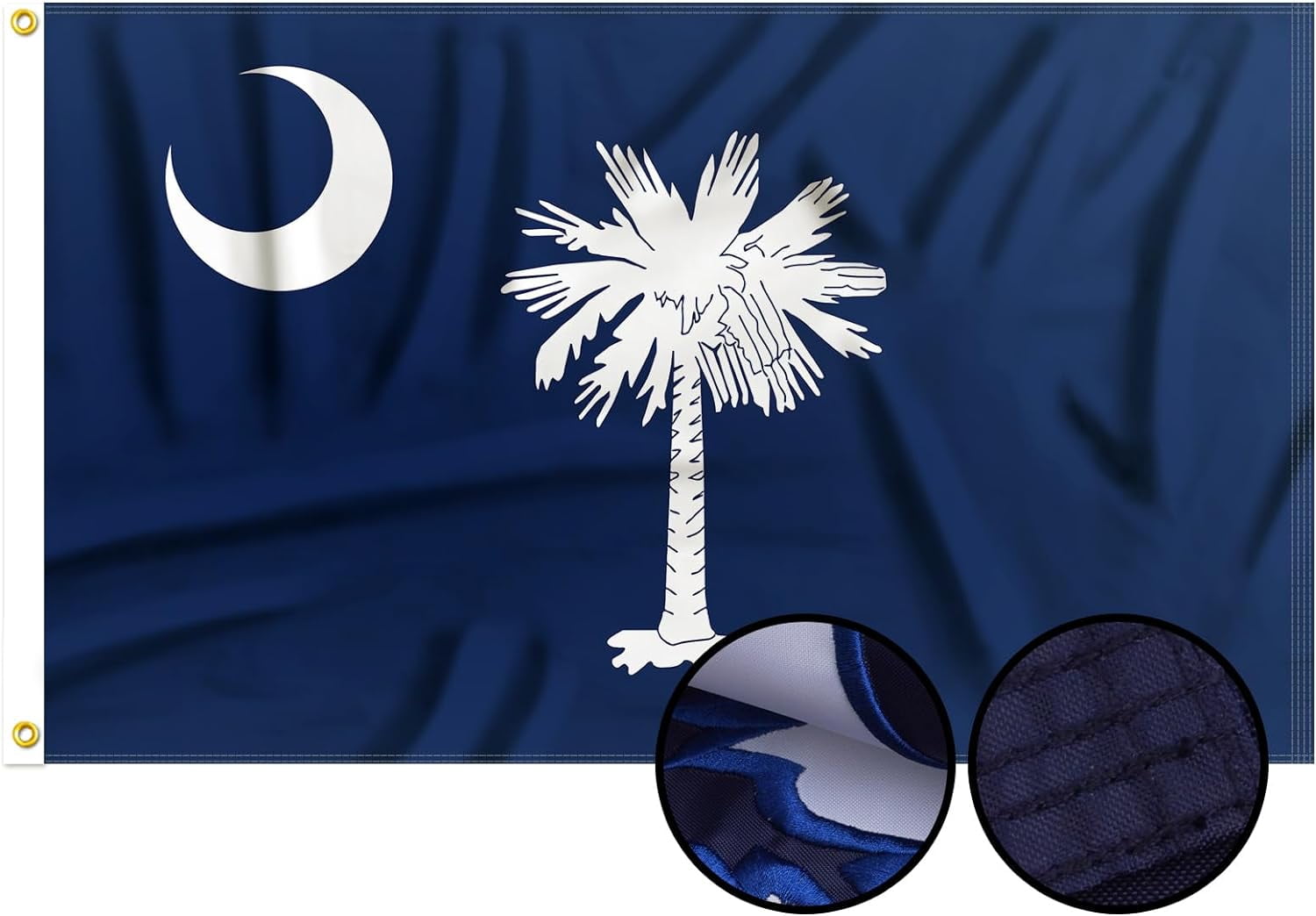 FLAGWIN South Carolina Flag 3x5 FT - Embroidered Polyester South ...