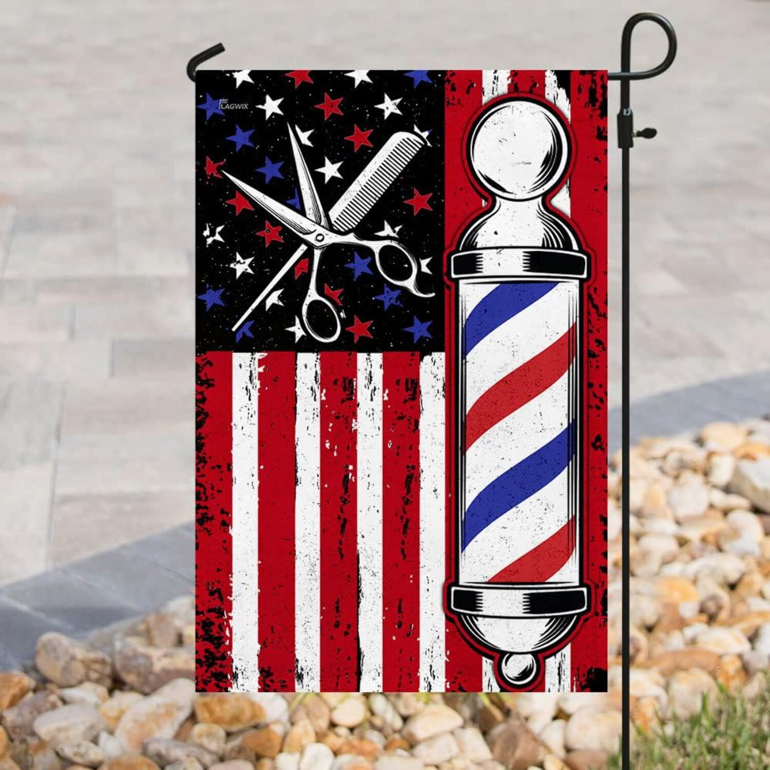 FLAGWIX American Flags, Barber Flag - 4th of July, Independence Day Decorations for Inside ...