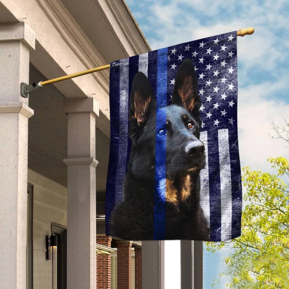 FLAGWIX American House Flag (29.5" x 39.5")-Police Dog. K9. The Thin Blue Line Flag - Polyester ...