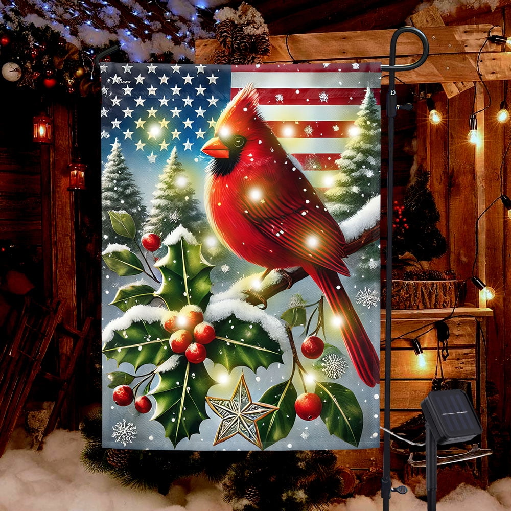 FLAGWIX Cardinal Christmas American Solar LED Garden Flag MLN4450SF ...