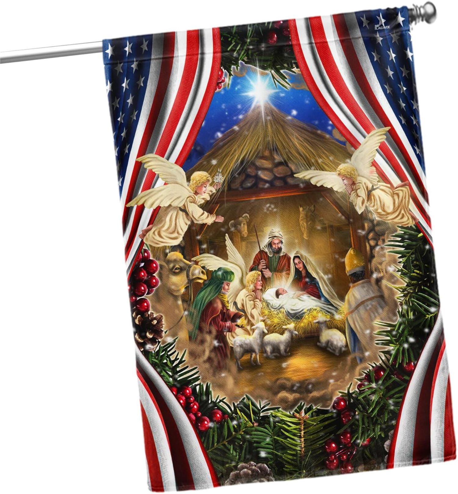FLAGWIX Christian Nativity Flag, American Christian Christmas Flags ...