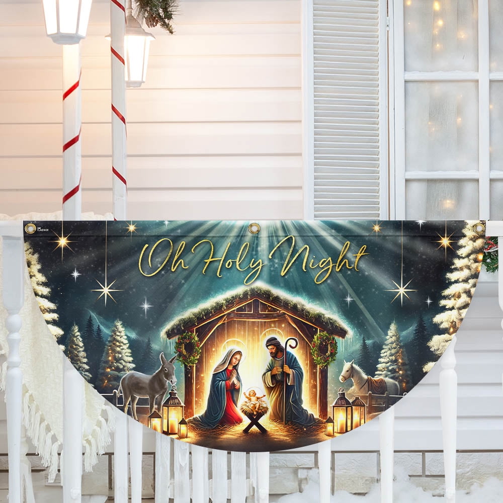 FLAGWIX Christmas Nativity Of Jesus Christ Holy Night Non-Pleated Fan ...