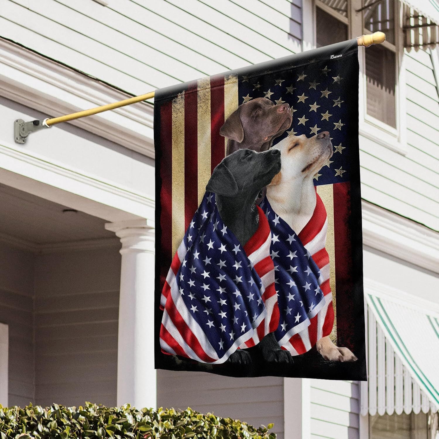FLAGWIX English Bulldog House Flags, Dog Decor American Flag - 4th of ...