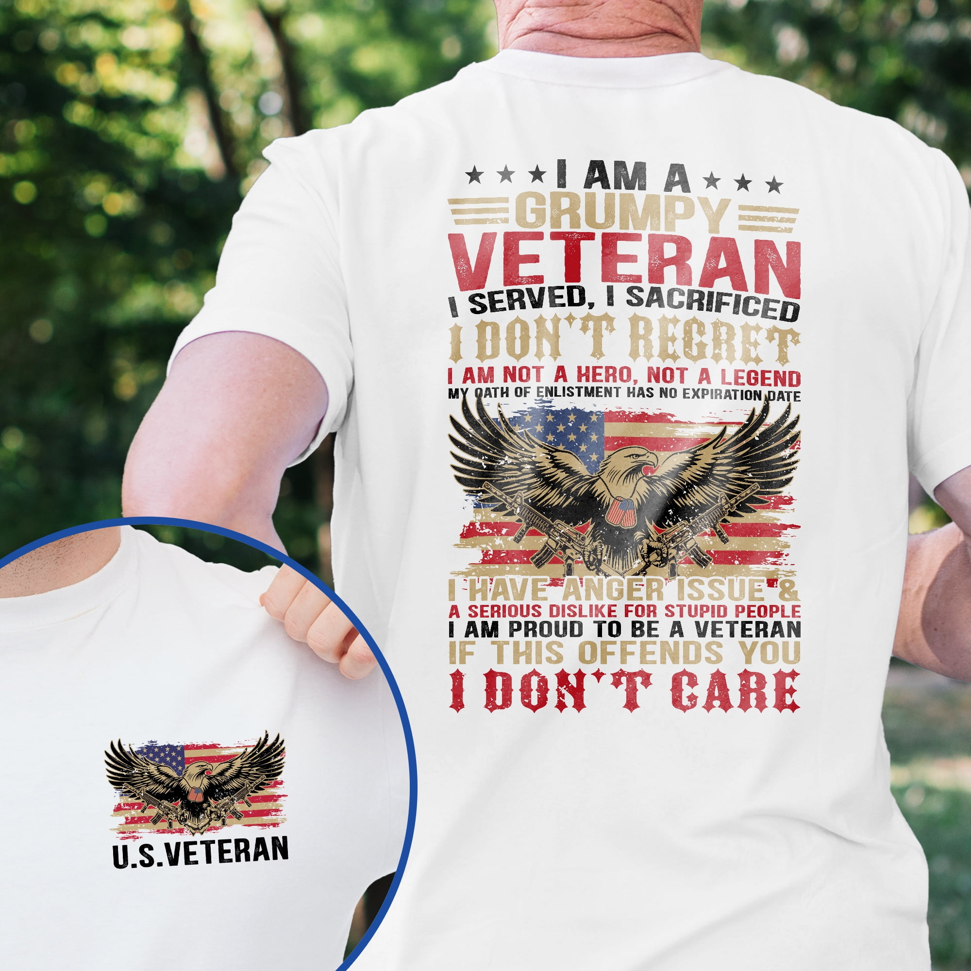FLAGWIX Grumpy Veteran, Proud U.S. Veteran T-Shirt TPT2337TS - Father's ...