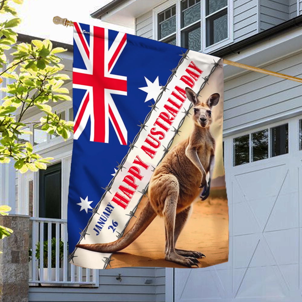 FLAGWIX Happy Australia Day Kangaroo Astralian Flag MLN4687F House Flag ...