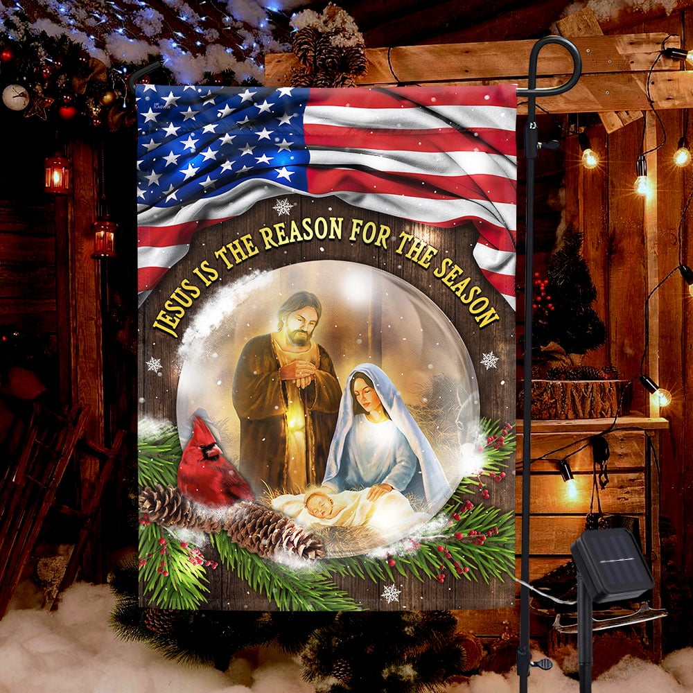 FLAGWIX Jesus Christmas Jesus Is The Reason For The Season Solar LED ...