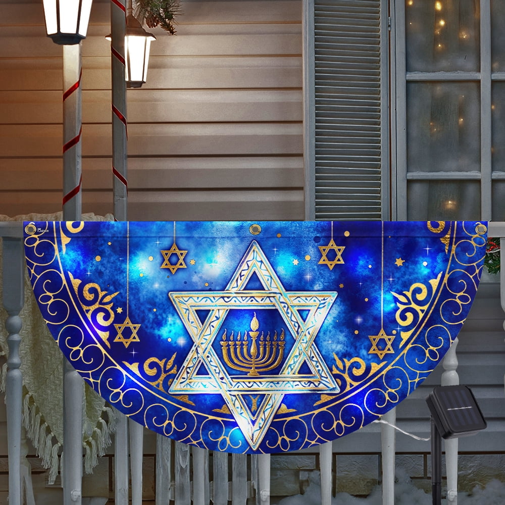 FLAGWIX Jewish Star of David, Lighting Solar Led Fan Flag TPT2386SL ...