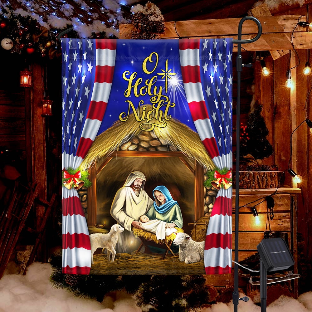FLAGWIX O Holy Night Nativity Of Jesus O Holy Night American Solar LED ...