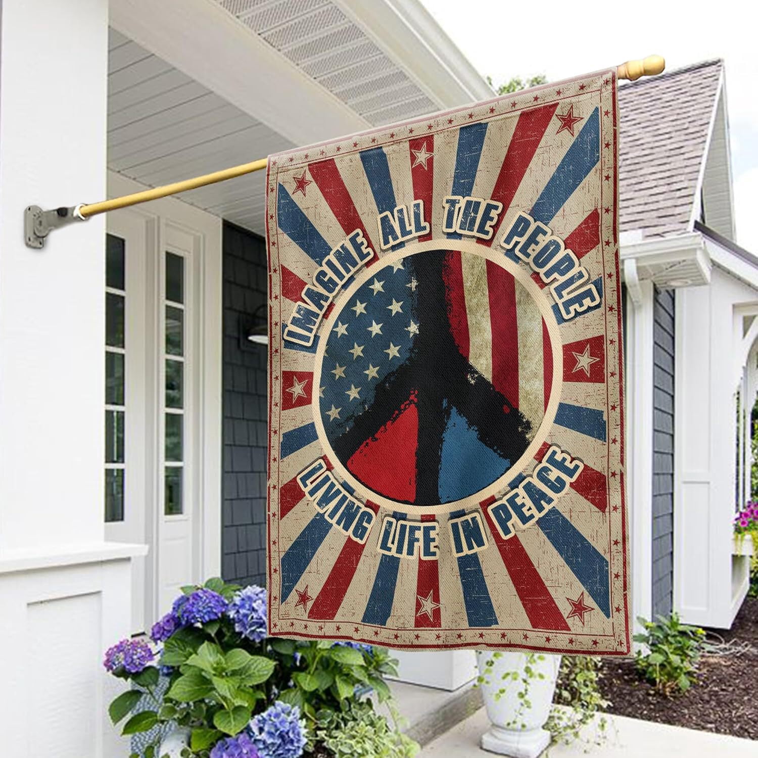 FLAGWIX All The People Living Life In Peace Hippie Flag - House Flag ...