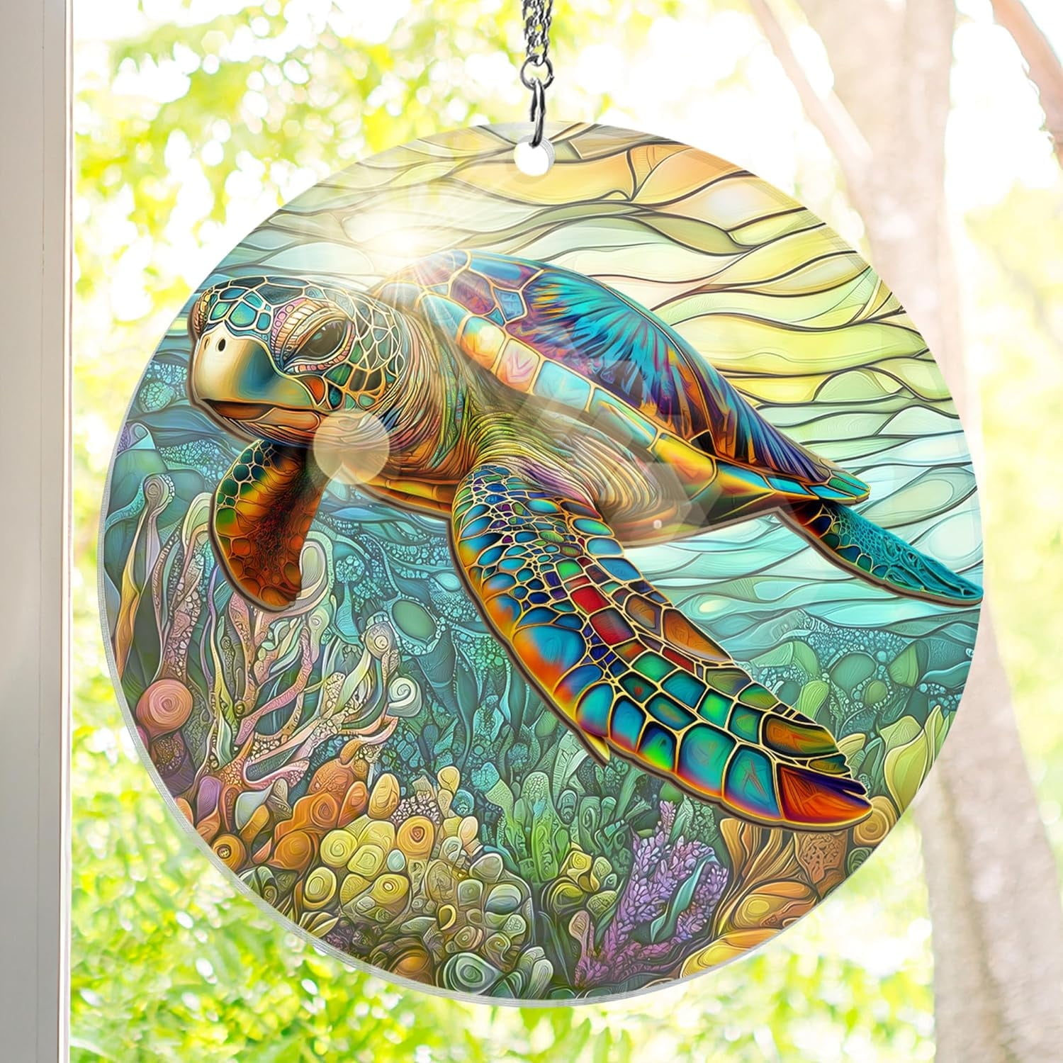 FLAGWIX Sea Turtle Suncatcher, Beach Decor - Turtle, Beach House Decor ...