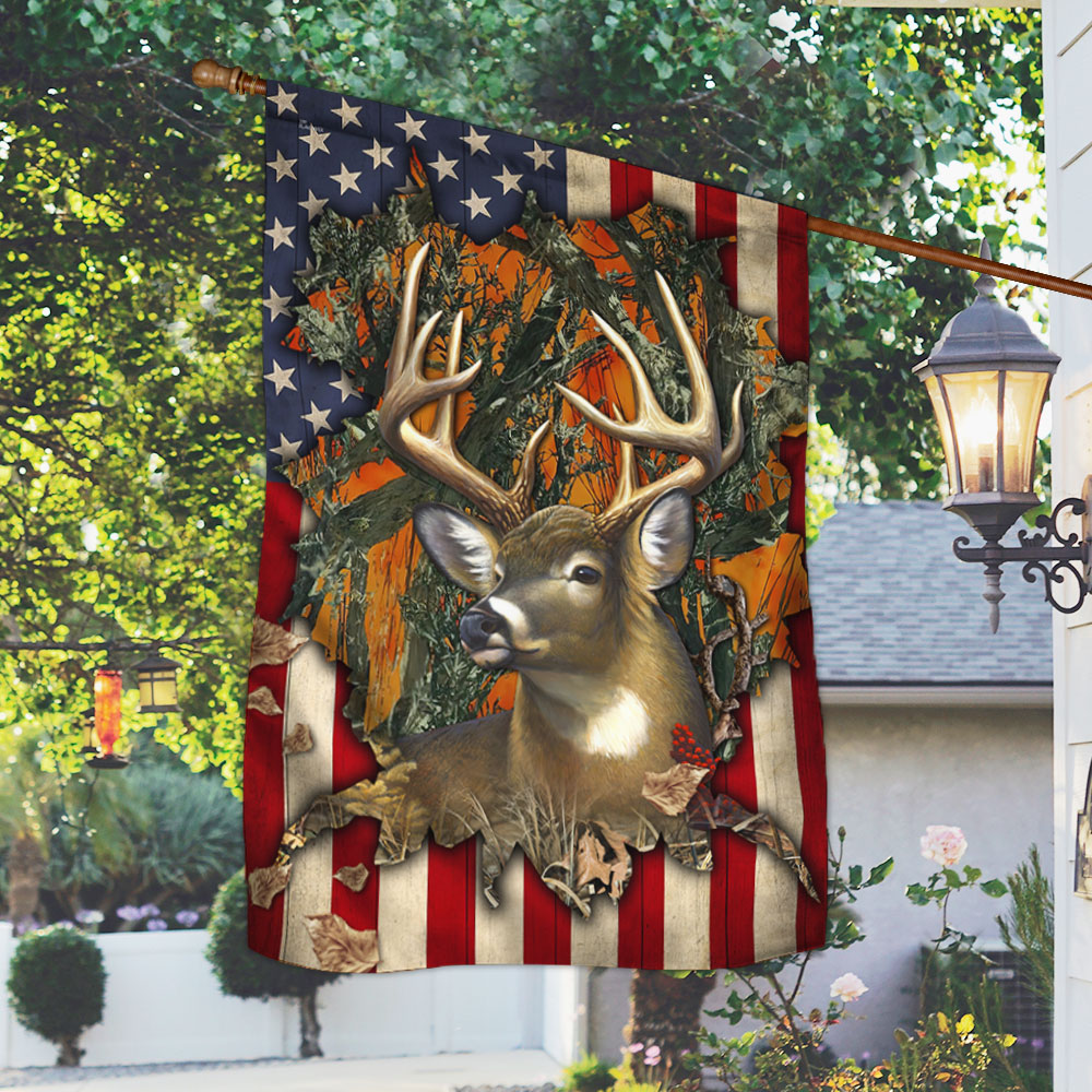 FLAGWIX US Flag - Deer Hunting Flag LHA1979F - House Flag (29.5" x 39.5 ...