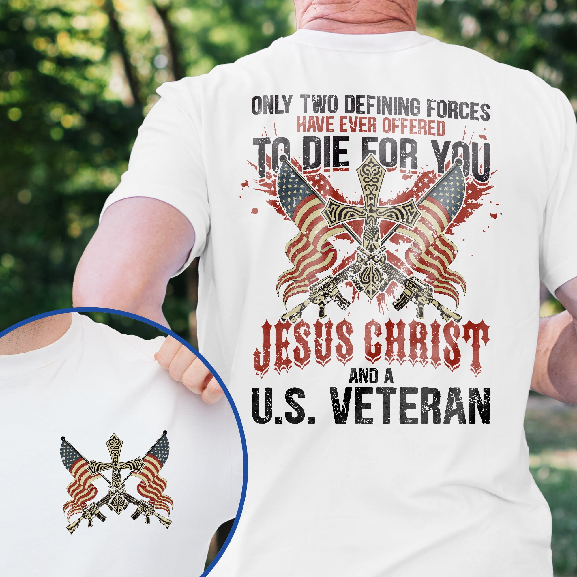 FLAGWIX Veteran Jesus Christ And A United States Veteran Flag USA ...