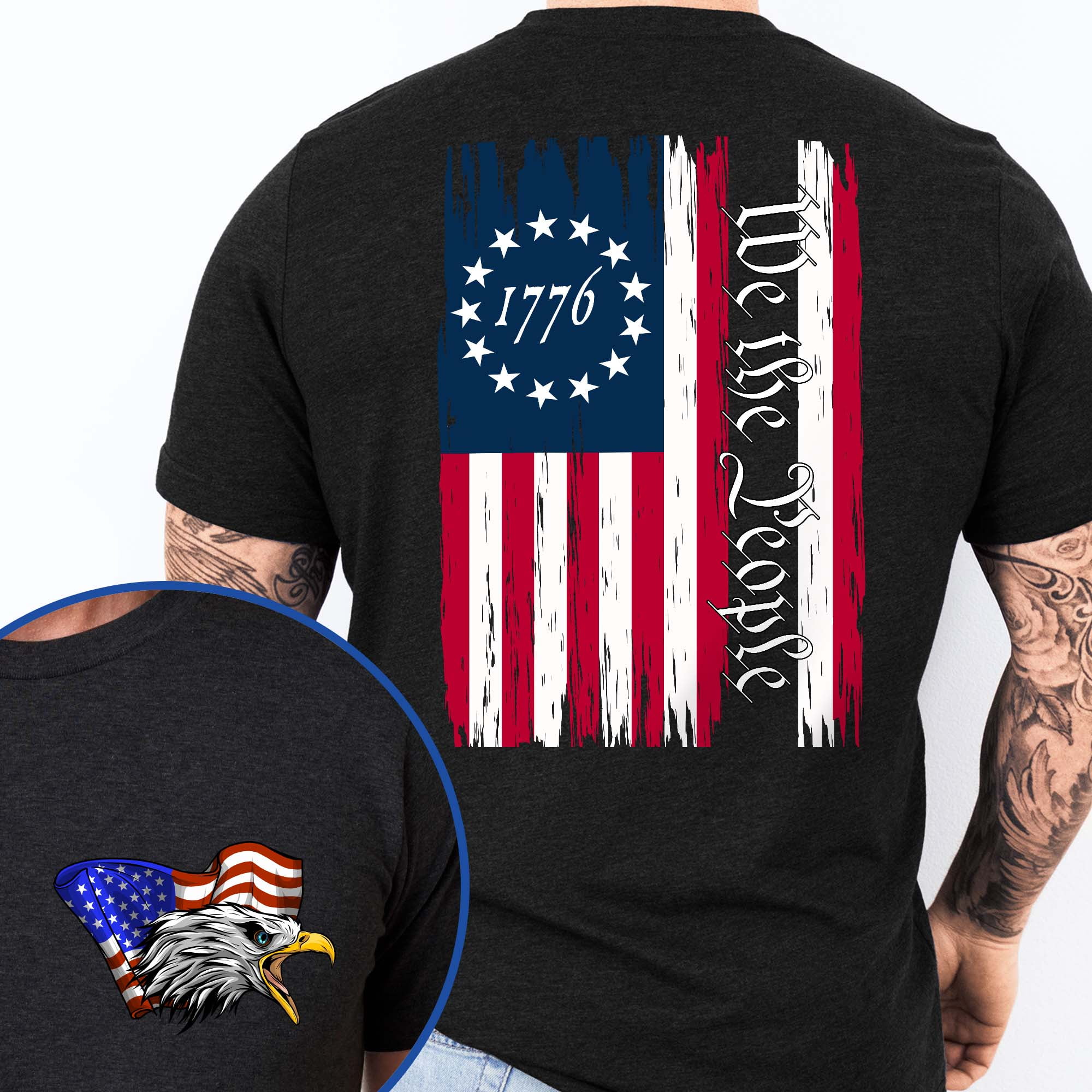 FLAGWIX We The People Eagle American 1776 Betsy Ross T-Shirt MLN3312TS ...