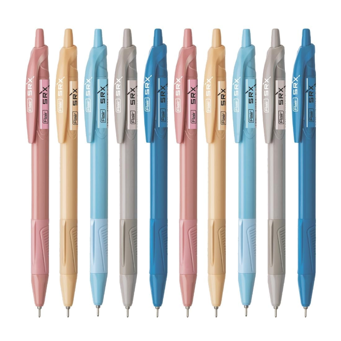 FLAIR Srx 0.7mm Retractable Ball Pen Box Pack | Triangular Body Design ...