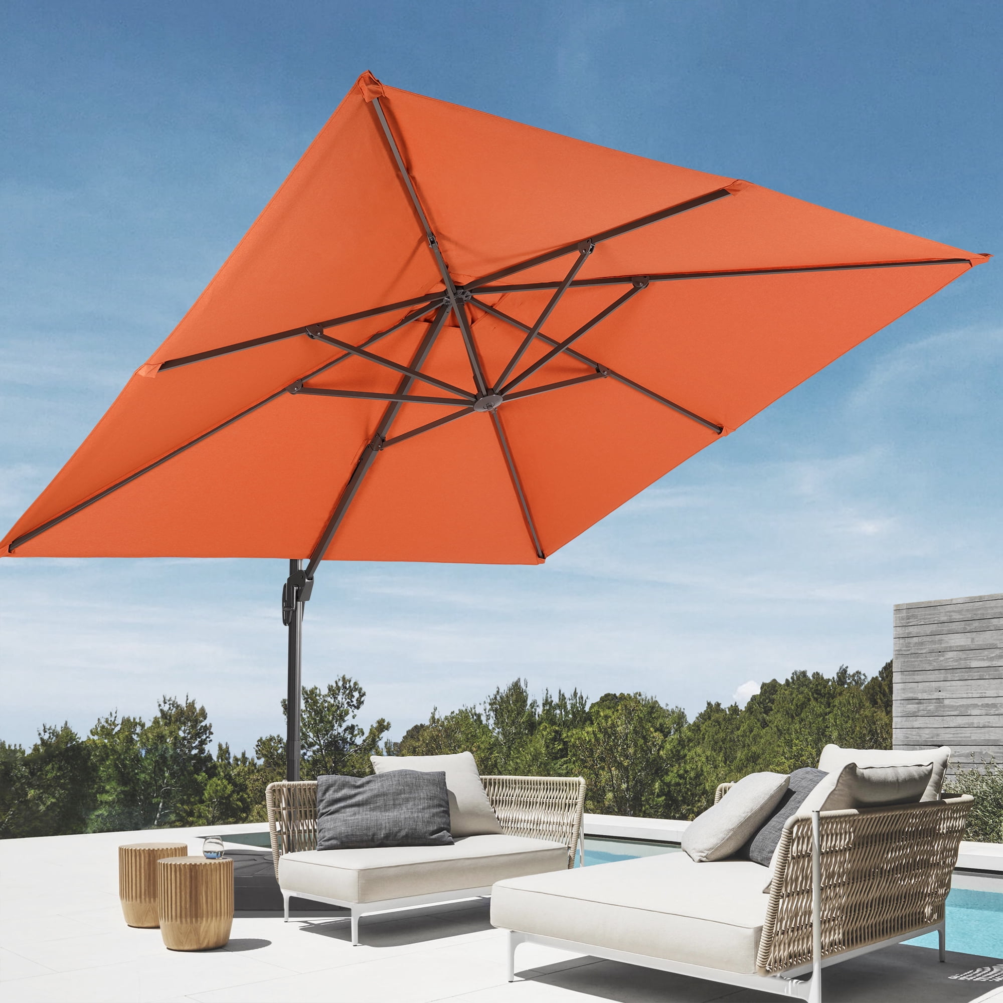 FLAME&SHADE 10*10FT Square Cantilever Umbrella For Your Outdoor Space ...