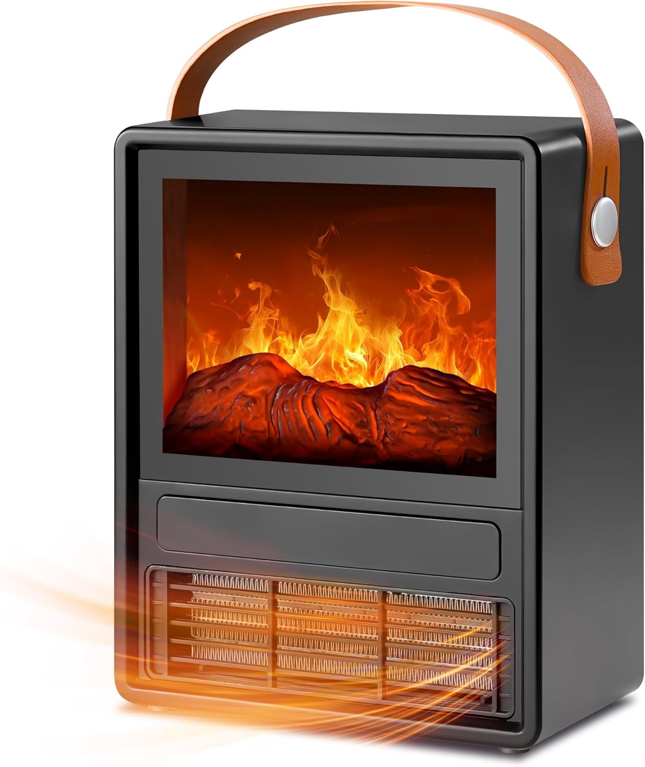 FLAME&SHADE Portable Electric Fireplace Heater for Indoor Use, Fire ...