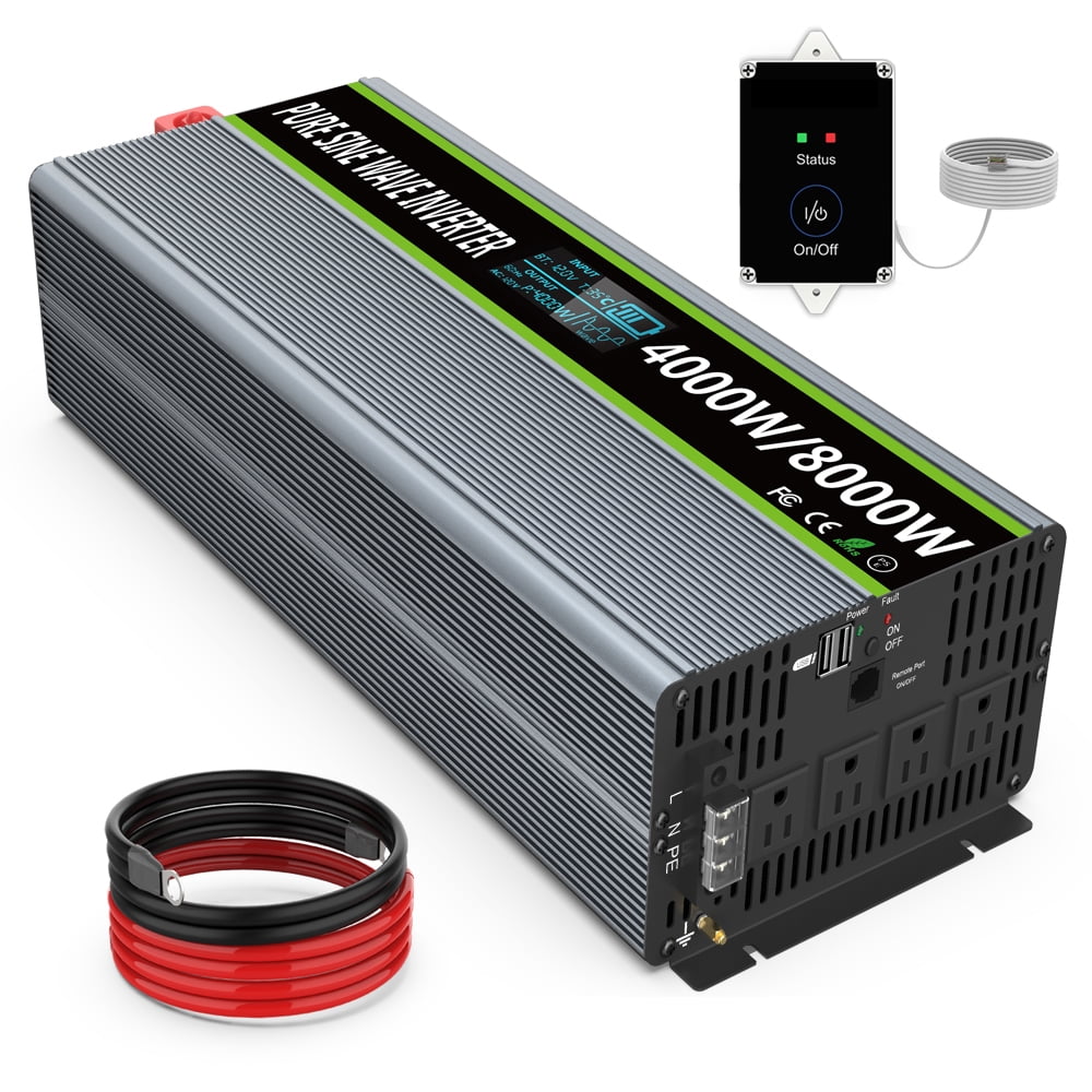 Flamezum 4000W Continuous 8000W Surge Power Inverter with LCD Display ...