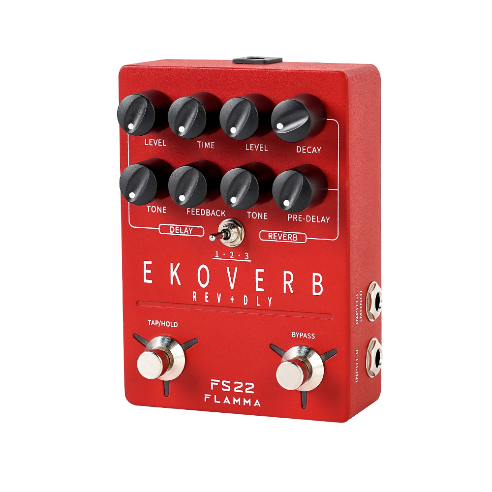 FLAMMA FS02 Reverb Guitar Pedal Stereo Digital Effects Pedal 7 Storable Preset Slots 7 Reverb ...