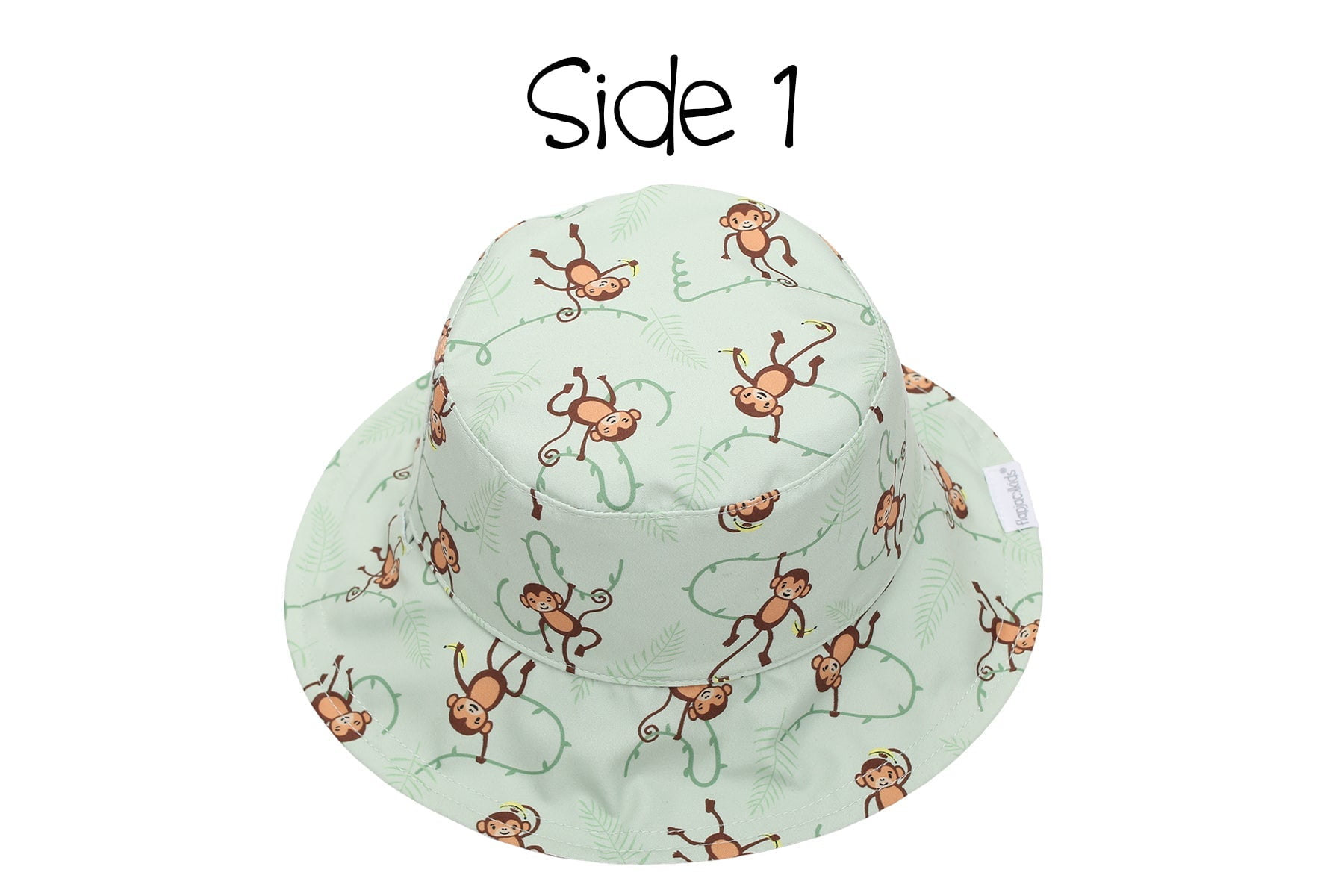 FLAPJACKKIDS Kids' Reversible Patterned Sun Hat - Lion/Monkey - XS (0 ...