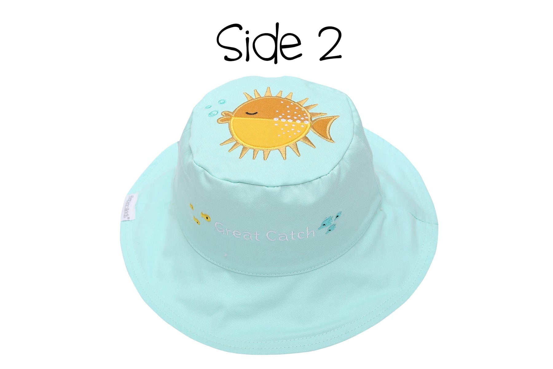 FLAPJACKKIDS Kids' Reversible Sun Hat - Fish/Jellyfish - L (4-6y ...