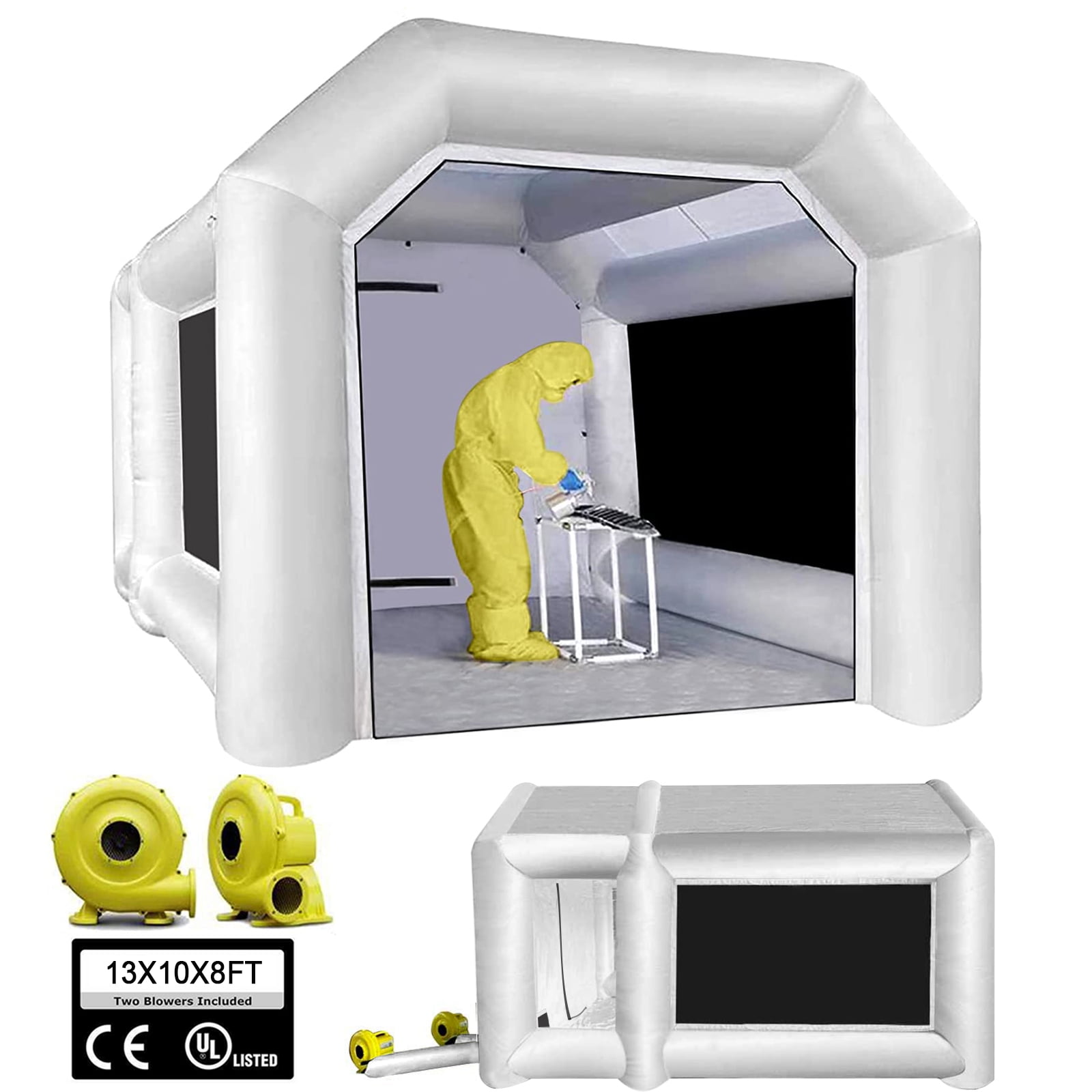 FLAPKWAN 13X10X8FT Inflatable Paint Booth with 450W+450W Air Blower ...