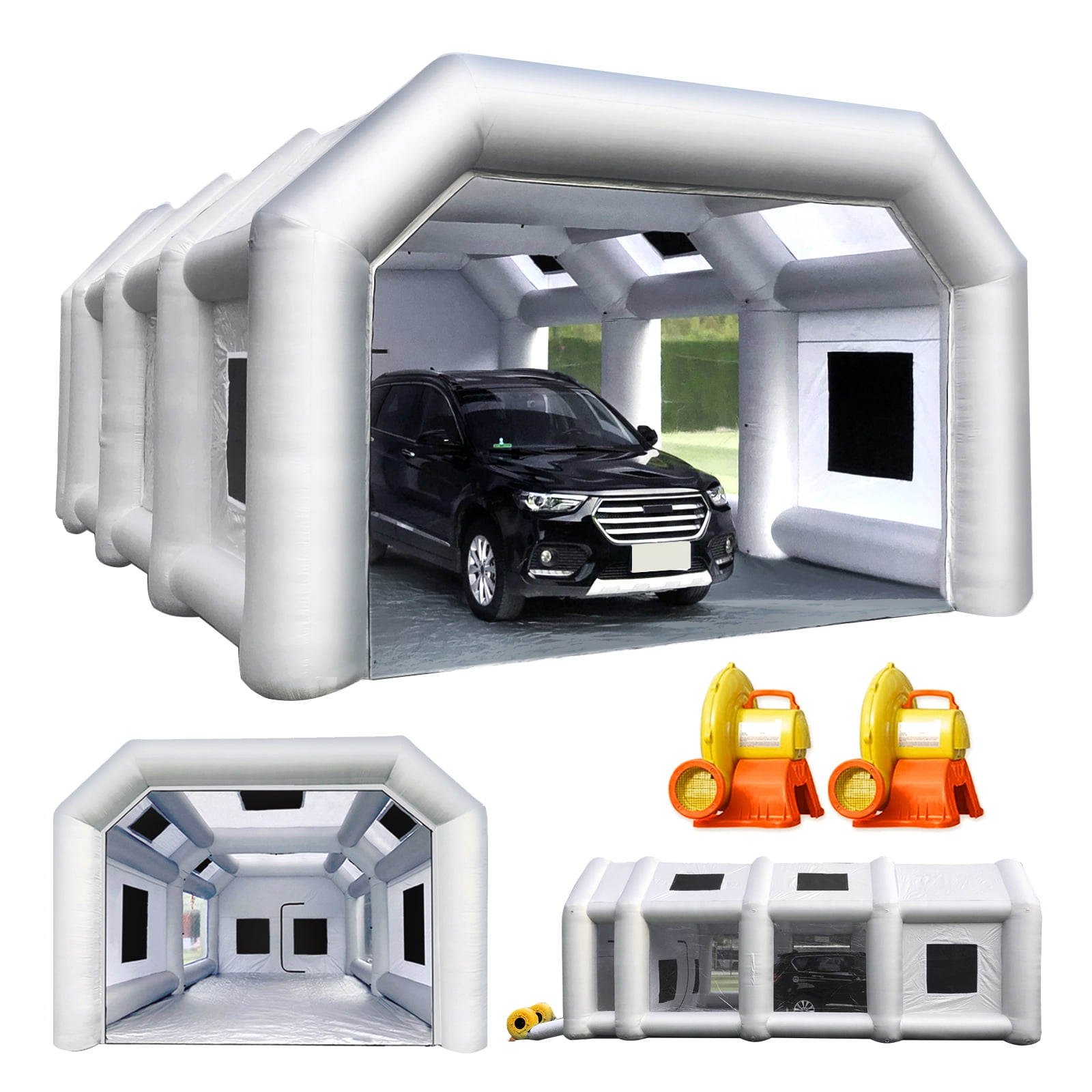 FLAPKWAN Inflatable Paint Booth 30X20X11.5Ft with 1100W+950W Blowers ...