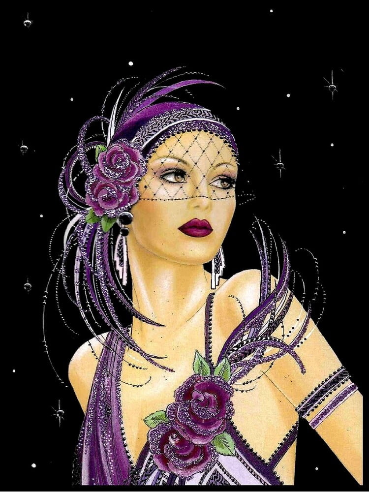 FLAPPER : Vintage 1930 Art Deco Print Canvas Poster Decor Landscape ...