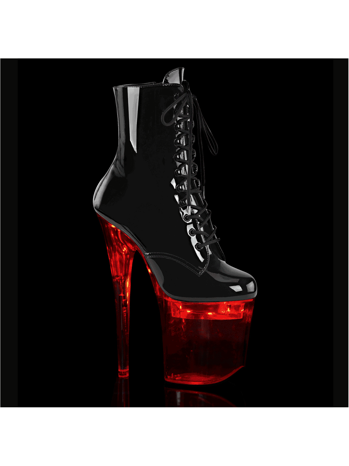 FLASHDANCE-1020-8, 8" Heel 4" Platform LED Illuminated Ankle Boot ...