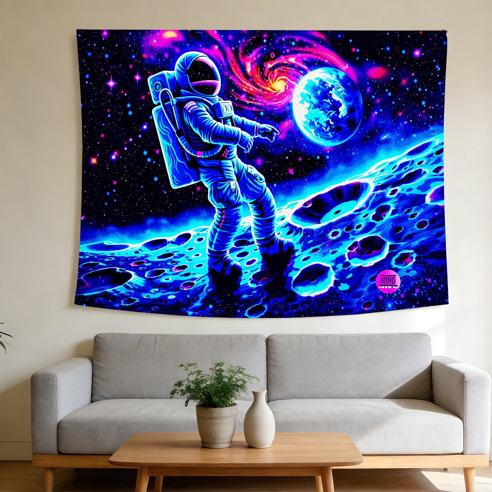 FLASHLUMI UV Reactive Blacklight Tapestry, 60x50in Glow in the Dark ...