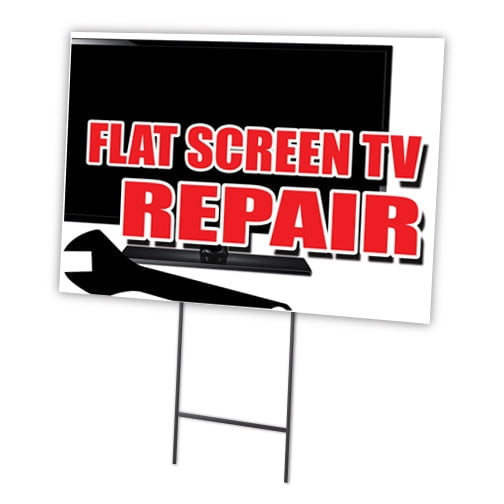 FLAT SCREEN TV REPAIR 18"x24" Yard Sign & Stake | Advertise Your ...