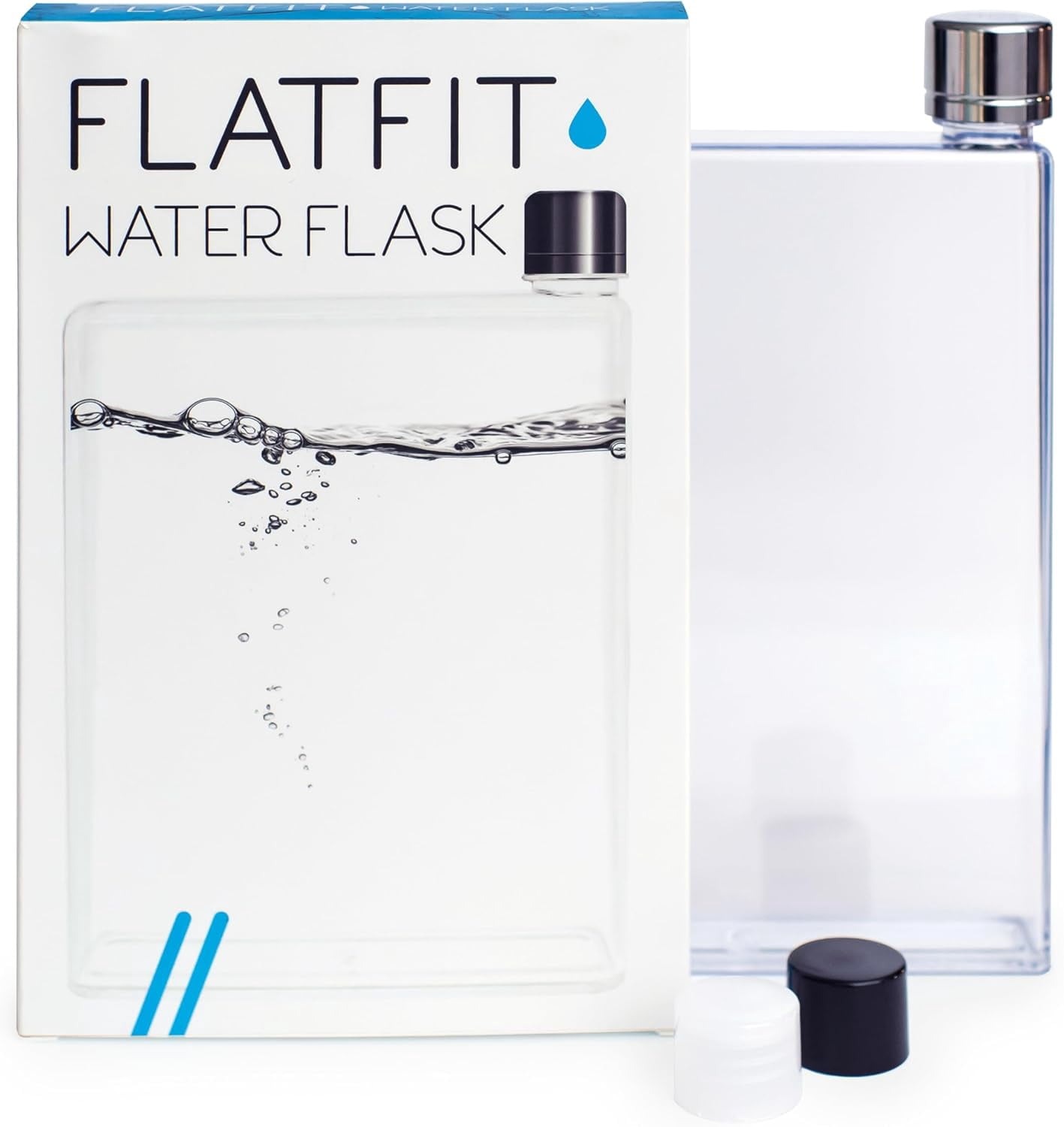 FLATFIT Water Flask - Leak-Proof Slim Water Bottle - Large Capacity ...